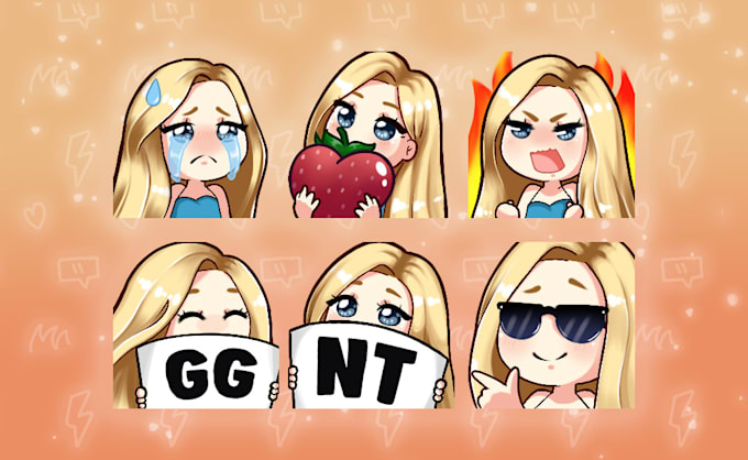 An illustration for your profile photo banner emotes for your stream by ...