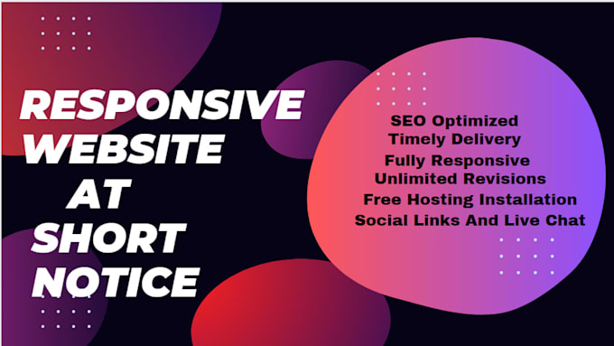 Create a responsive website at short notice by Blessedamber | Fiverr