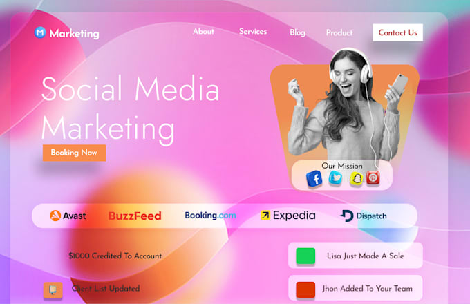 Design interactive web crm, landing page, dashboard in figma and adobe xd by Adeeladi145 | Fiverr
