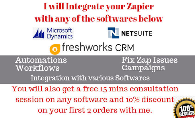 Do zapier integration for netsuite microsoft dynamics 365 freshworks by Major_lannister | Fiverr