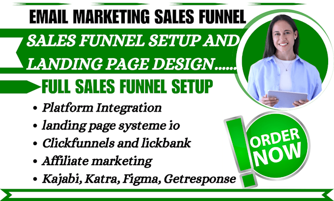 Setup sales funnel, landing page design in systeme io, sales page ...