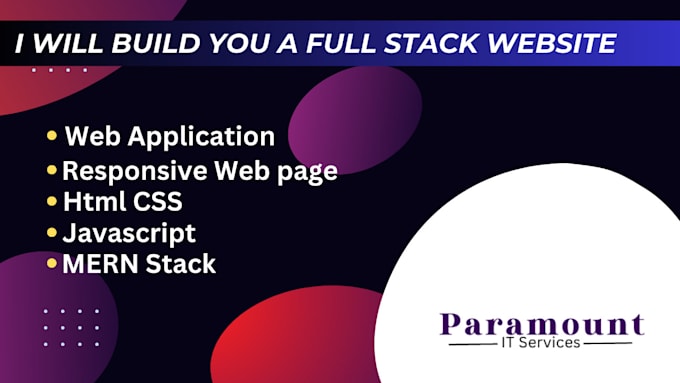 Make full stack website, web application and development by Paramountit ...