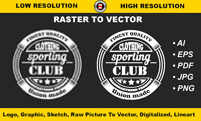 Redraw logo or t shirt raster image to vectorize ai file by ...