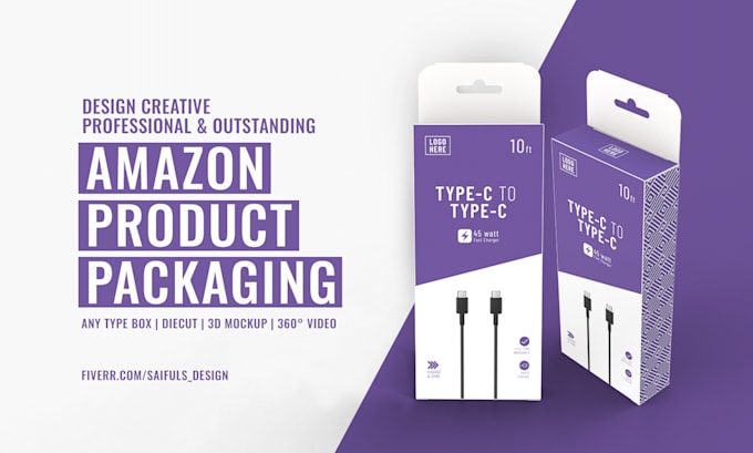 Do professional amazon product packaging design by Saifuls_design | Fiverr