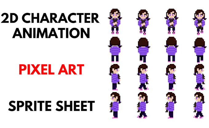 Crea animazioni di personaggi 2d, sprite sheet e pixel art nel tuo gioco