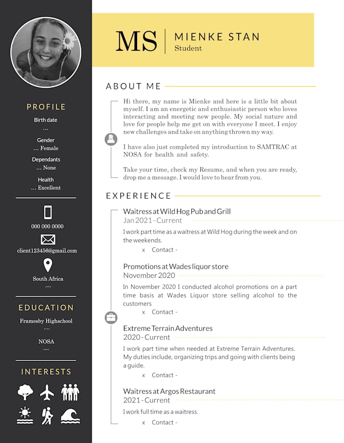 Create the dream cv for your dream job by Meganermes | Fiverr