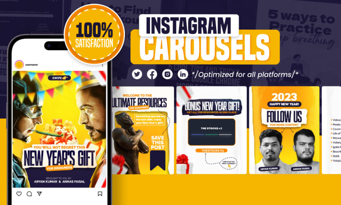 An attractive, creative carousel post for your instagram by ...