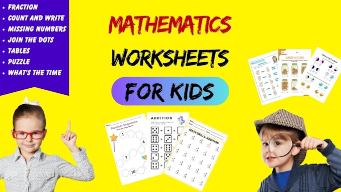Design custom math worksheets for kids order it for relax work by ...