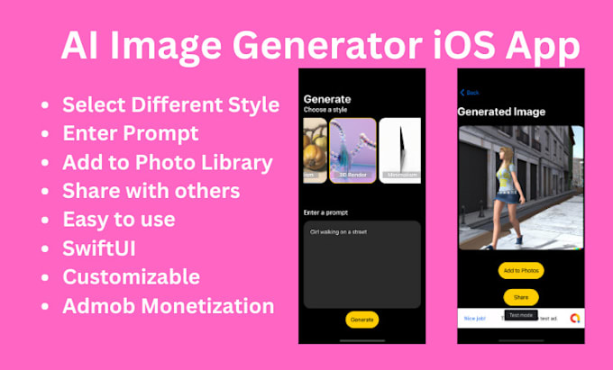 Do ai image generator ios app by Tixeemergency | Fiverr