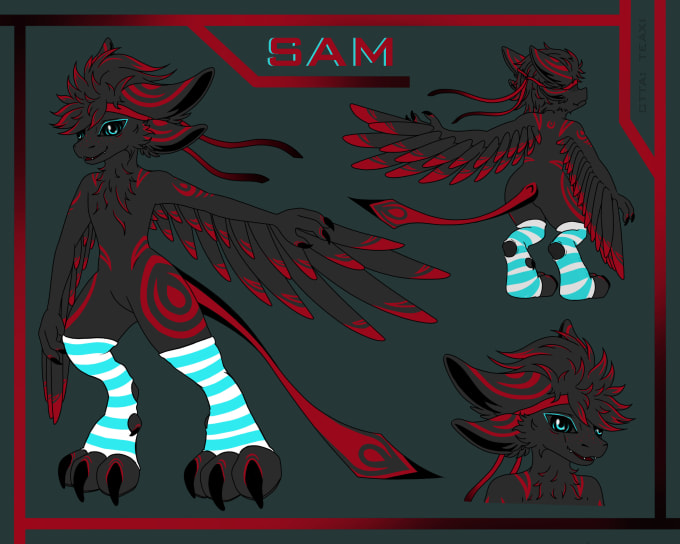 Draw furry reference sheet by Teixie | Fiverr