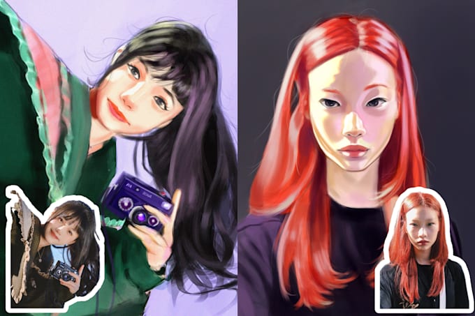 Draw your portrait in a semi realism art style by Animefeatur | Fiverr