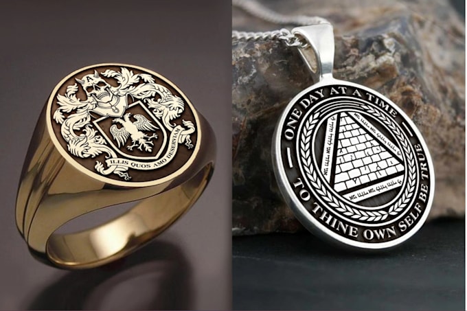 Design logo, family crest to engrave on ring by Marcia_parker | Fiverr