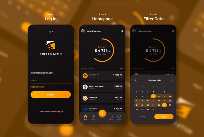 Design minimal professional ui ux design for your mobile application by ...