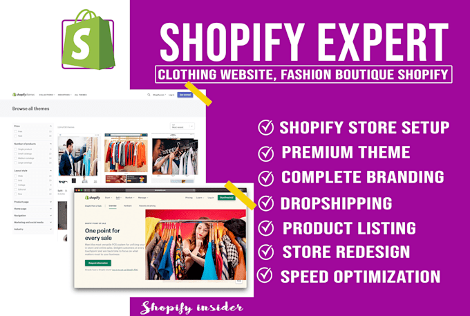 Setup a shopify fashion store ecommerce dropshipping store redesign clothing ads by Pro_store ...
