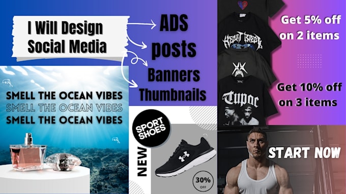 Do social media design for your posts ads banners thumbnails by ...