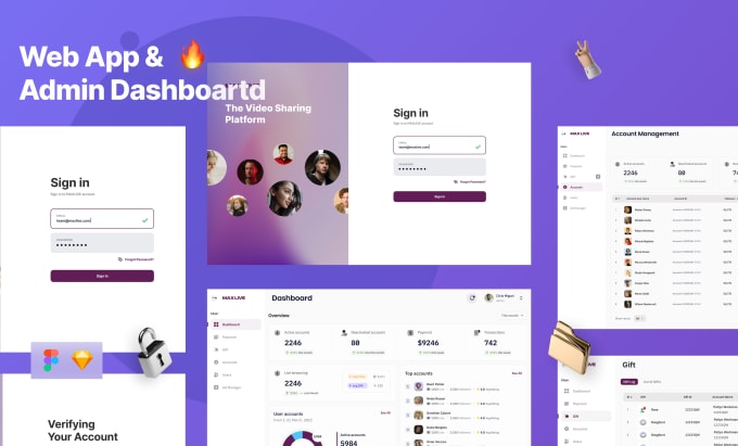 Design dashboard, admin panel, and web app with outstanding ui ux in ...