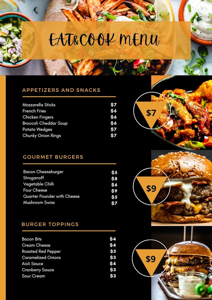 Design menu card, food menu or price list by Lamihahabib | Fiverr