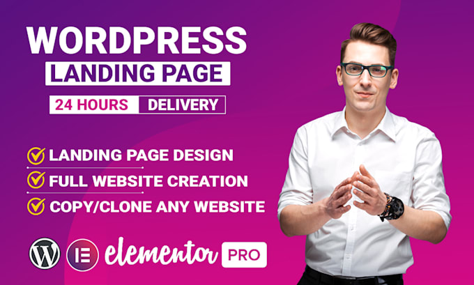 Create wordpress landing page design using elementor pro by Web_promise | Fiverr