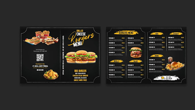 Design food flyers, posters and menu cards, rate card, restaurant flyer ...