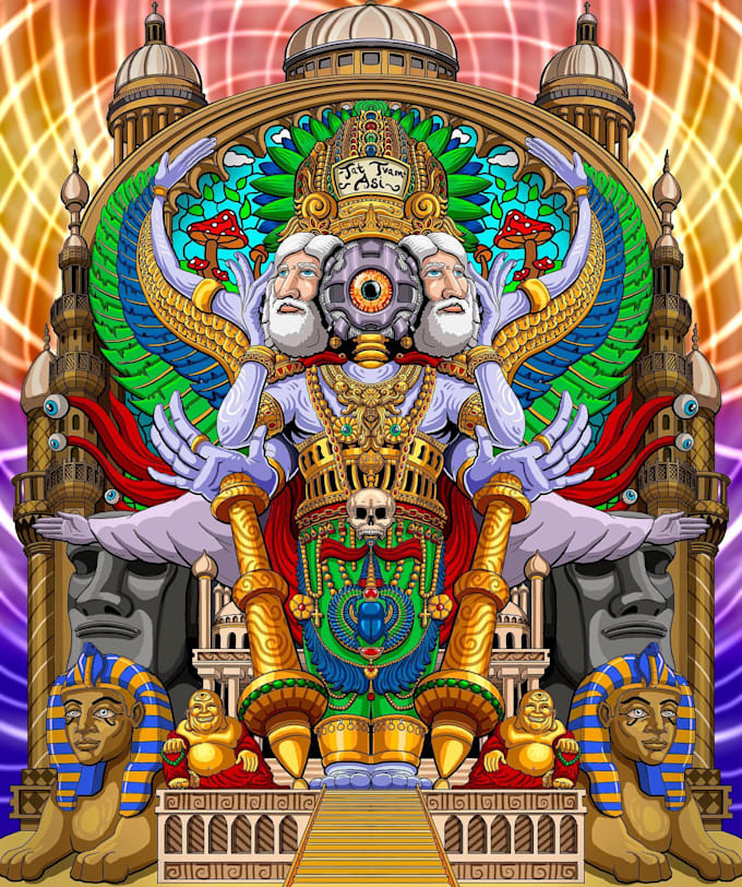 Do amazing trippy psychedelic illustration, merch, weed, pop art for ...