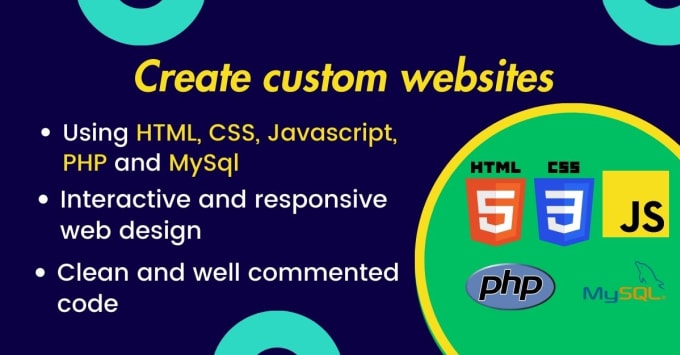 Create Custom Websites Using Html Css Javascript And Php By Mateenkhan0 Fiverr