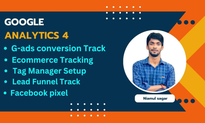 Setup facebook pixel conversion api and google analytics 4 with gtm by Niamulsagar | Fiverr