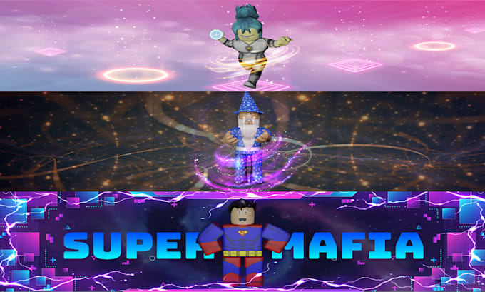 Make you a professional roblox gfx youtube banner by Iram_art | Fiverr