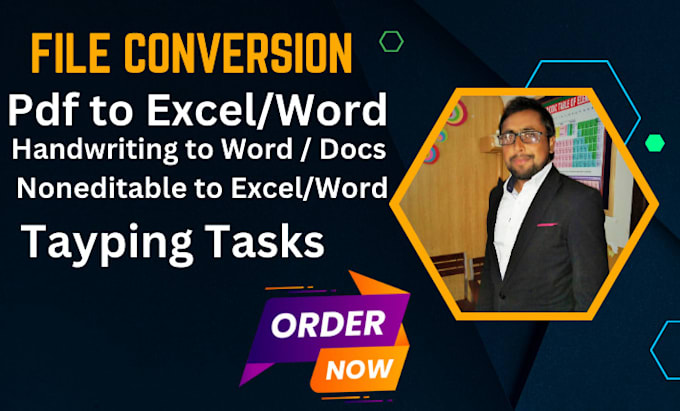 Convert pdf to word, pdf to excel, and typing task, copy paste by Arshadhabib123 | Fiverr