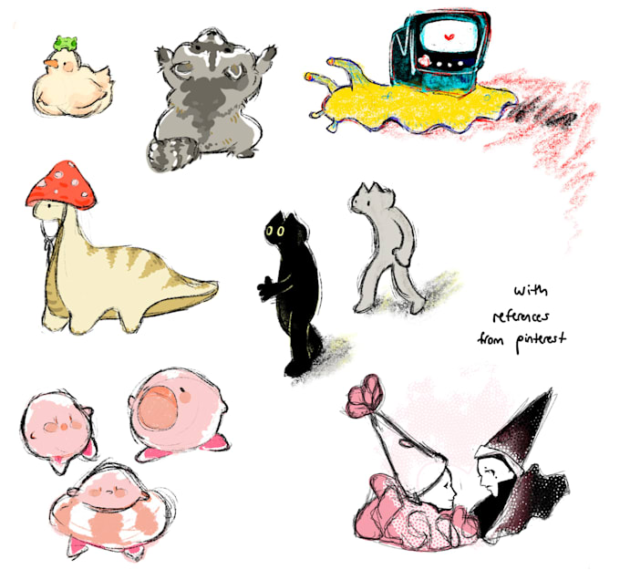 Draw cute little characters, animals, and faces for you by Andrea ...