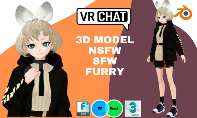 Create Perfect Custom Vrchat Furry Avatar 3d Model Nsfw Form Scratch By Opeyemi22q Fiverr