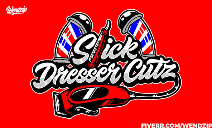Make a custom barbershop logo design by Wendzip | Fiverr