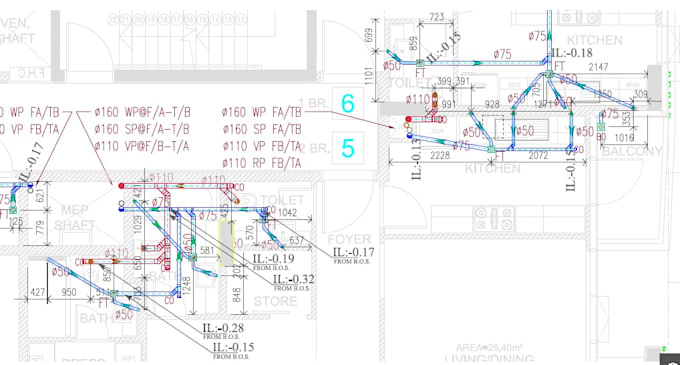 Design with piping distribution and calculation of plumbing by ...