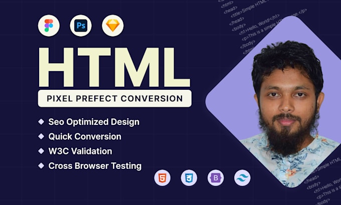 Convert figma to html pixel perfect ui design by Jakarea98 | Fiverr
