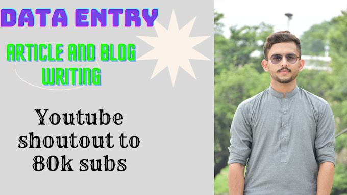 Do data entry tasks and will write and modify articles by Atteeeq | Fiverr