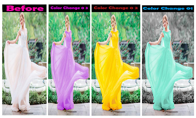 Dress color change garment cloth product recolor man woman by ...