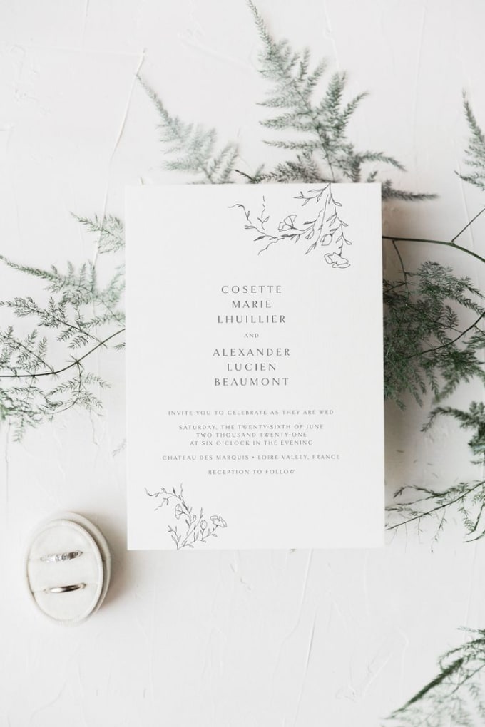 Make elegant minimalistic wedding invitation by Marouanhammani | Fiverr