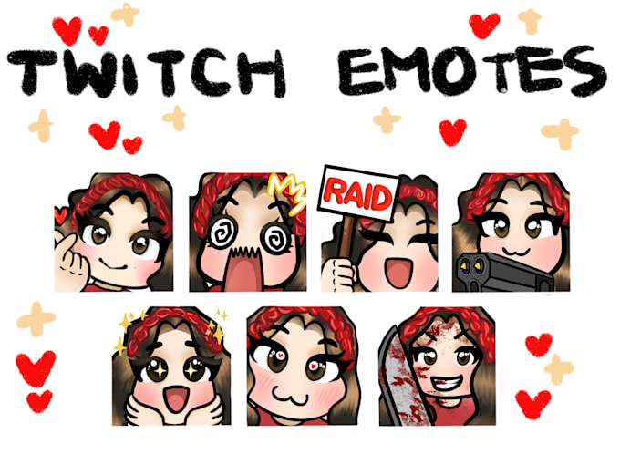 Draw chibi twitch emotes by Cqsmicly | Fiverr