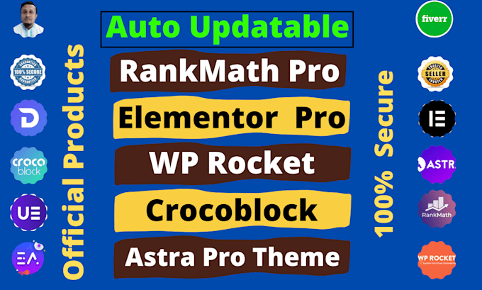 Install astra pro, elementor pro, wp rocket, rankmath pro, crocoblock by Faruk010 | Fiverr
