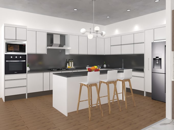 Render using sketchup and vray interior design by Benjamintan245 | Fiverr