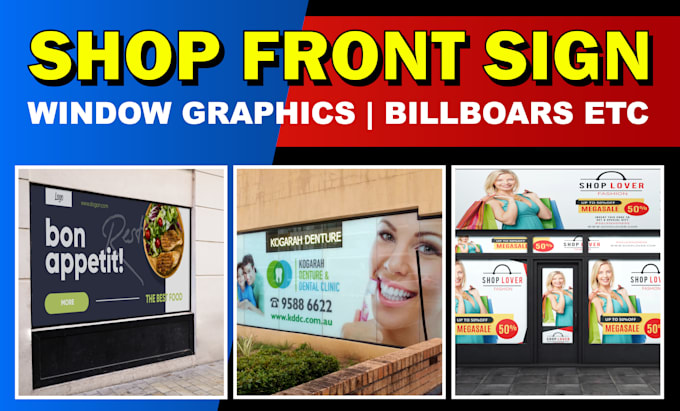 Design shopfront, storefront vinyl decals, window graphics, billboard ...