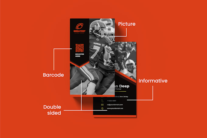 Create vertical sports creative informative business card by Arneldliem ...