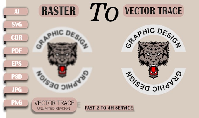 Create a professional logo design image to vector tracing by ...