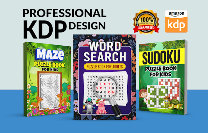 Do sudoku word search maze puzzle book cover and interior for amazon ...