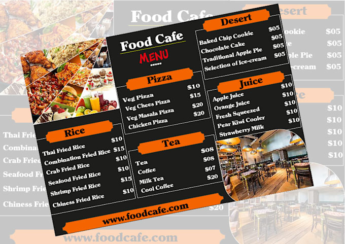 Design menu card, price list, food menu by Designhome148 | Fiverr