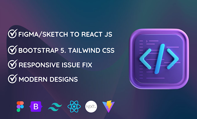 Convert figma design to react js with tailwind css or bootstrap 5 by Developer_nieem | Fiverr