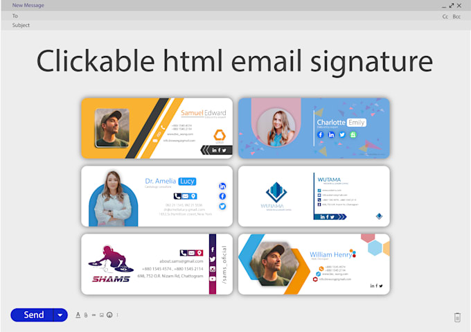 Design clickable html email signature by Muhammadnahim | Fiverr