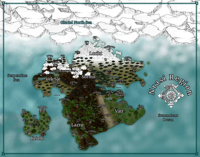Create a regional fantasy map by Kieragerety | Fiverr