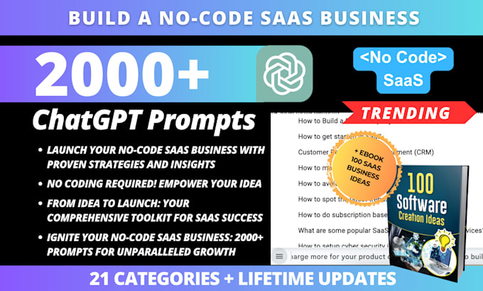 Provide over 2000 chatgpt prompts to build saas businesses by Chatgpt_prompts | Fiverr
