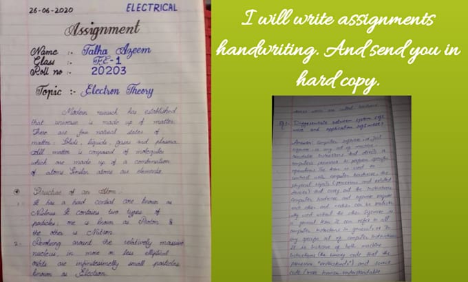 Provide you hand written assignments by Zeshan152 | Fiverr