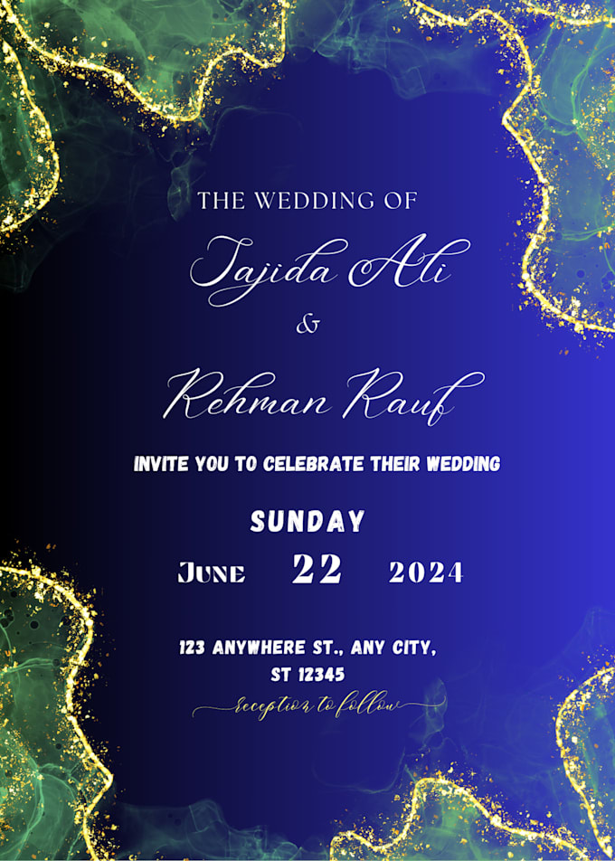 Design wedding invitation cards, post cards, greeting cards by Arslanshabbir12 | Fiverr